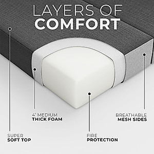 Cozzzi Folding Mattress Full Size for Floor and Traveling with Removable Cover - Lightweight and Portable Folding Mattress for Adults & Kids - Compact and Easy to Storage (75in x 54in x 4in)