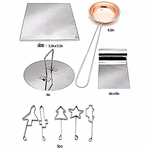 [LENITH] Dalgona Korean Squid Game Sugar Candy Cookies Stainless Copper Plate Making Tools 9pcs Set