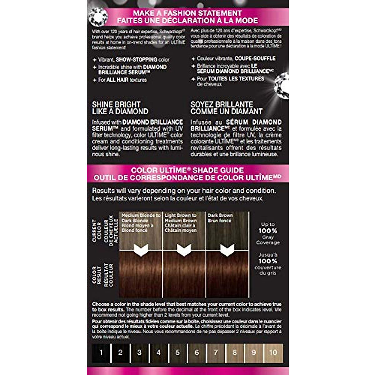 Schwarzkopf Color Ultime Metallic Permanent Hair Color Cream, 6.86 Sparkly Light Brown, 1 Count