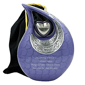 Purple Cremation Urn - Personalized Urn - Cremation Urn with Velvet Bag - Memorial Urn - Funeral Urn - Burial Urn - Urns for Human Ashes