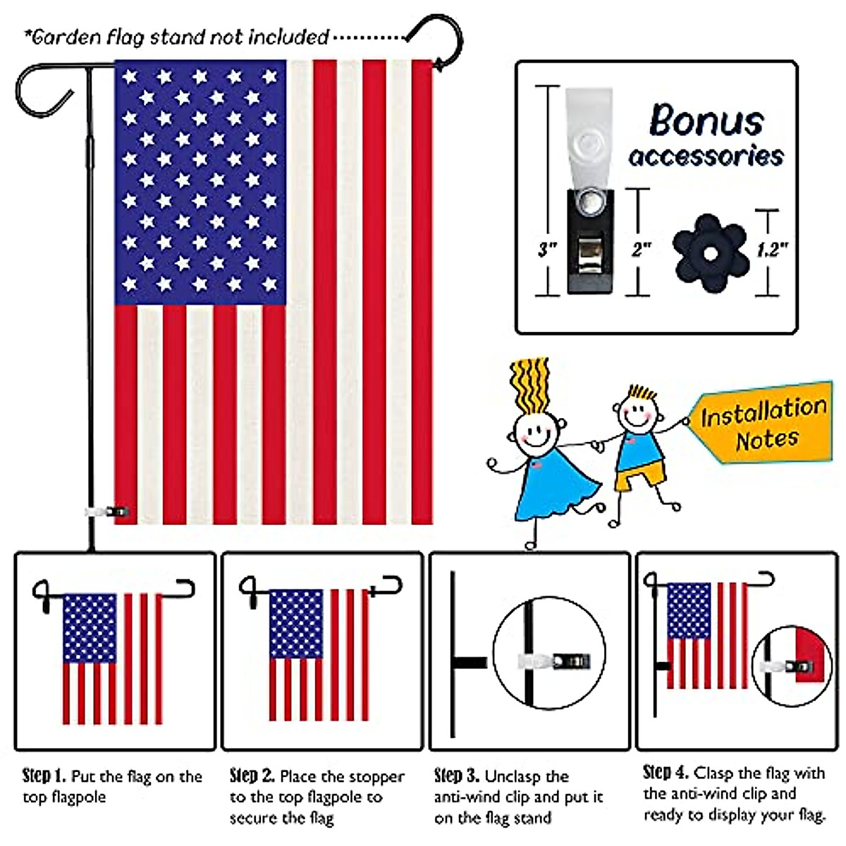 Garden Flags for All Seasons 8 Pack Double Sided Garden Flag for Outdoor Decor 12 x 18 inch American Flag Garden Flag Easter Garden Flag Spring Garden Flag