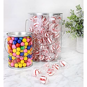 Cornucopia Clear Plastic Paint Cans (Gallon and Quart Combo Pack, Set of 2); Arts & Crafts Paint Buckets for Decorative & Party Use; NOT Intended for Liquids or Heavy Objects