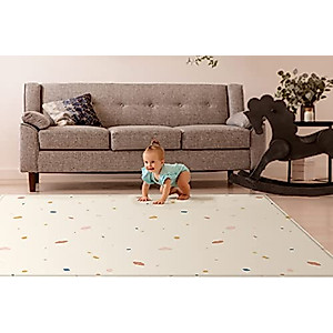 Parklon LaPure Soft Cushioned Baby Play Mat (Jelly Terrazzo + Sage Beige, One-Piece, Reversible, Water Resistant, Large)