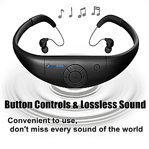 Swimaudios Waterproof MP3 Player for Swimming, IPX8 8GB Underwater Swim MP3, Running, Watersports, 20H Playing Time, Magnetic Charging Cable