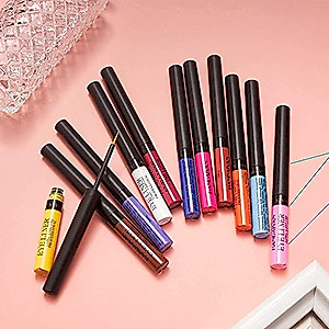 Luxsea Matte Colorful Liquid Eyeliner Set 12 Colors Waterproof Long Lasting Eyeliner Set Professional High Pigmented Makeup Set for Women Girls