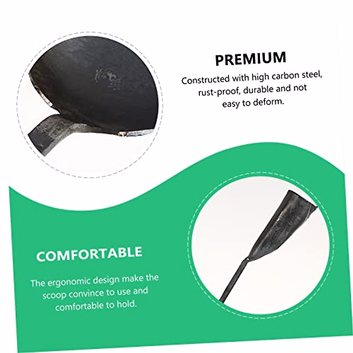 GANAZONO 4pcs Forged Iron Spoon Metal Spoons Dog Food Measuring Scoop Fertilizer Scooper Mini Scoop Vegetable Planting Tools High Carbon Steel Spoon Garden Shovel Dark Grey Cat Food Forging