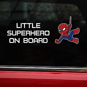 Meitinalife 3Pcs Little Superhero Baby on Board Car Stickers and Decals 5"x6" Reflective Kids ON Board Sticker Baby in Car Decal for Car Styling Body Door Windshield Window Decoration (1)