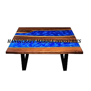 Live Edge Wooden Table, Epoxy Table, Epoxy Resin River Table, Natural Wood,Dining table, Natural Epoxy Table, Resin Table 54x27 inch