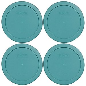 Pyrex 7201-PC Round 4 Cup Storage Lid for Glass Bowls (4, Turquoise)