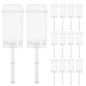Angoily 30pcs Round Push-Up Cake Shooter Plastic Clear Cake Holder Push Pops Cake Container with Lid DIY Cake Holder Cup for Home Store for Ice Cream, Cake, Dessert