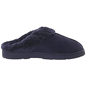 MUK LUKS Women's Polysuede Clog Slipper, Royal Blue, Large