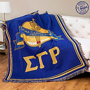 Bad Bananas BBGreek Sigma Gamma Rho Sorority Paraphernalia - Official SGRho Centennial Vendor - Woven Tapestry Throw Blanket - 51 x 63 Inches