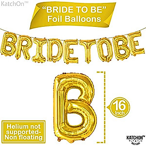 KatchOn, Huge Gold Bride to Be Balloons Set - 32 Inch Ring Balloon, Bride Balloons Gold, Bride to Be Sash | Bridal Shower Decorations | Bachelorette Party Decorations | Bride to Be Decorations Gold