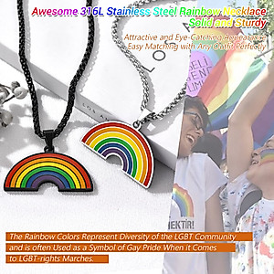 PROSTEEL Pride Month Accessories Lesbian Rainbow Necklace For Women Lgbtq Jewelry Stuff