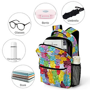 Gummy Bears Candies Oxford Cloth Laptop Backpack Casual Shoulder Bag Daypack For Travel Study Shopping