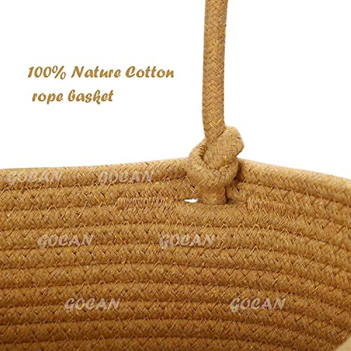 GOCAN Hanging Storage Baskets Over the Door Hanging Basket, 3-Tier Cotton Rope Woven Hanging Organizer, Detachable Decorative Hanging Baskets for Wall Living Room, Bathroom and Bedroom(Jute)