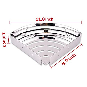 aZugo No-Drilling Wall Mounted Double-layer Corner Kitchen Bathroom Storage Racks Shelving Stainless Steel With 2hooks