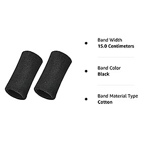 WILLBOND 6 Inch Wrist Sweatband Sport Wristbands Elastic Athletic Wrist Bands for Sports (Black)