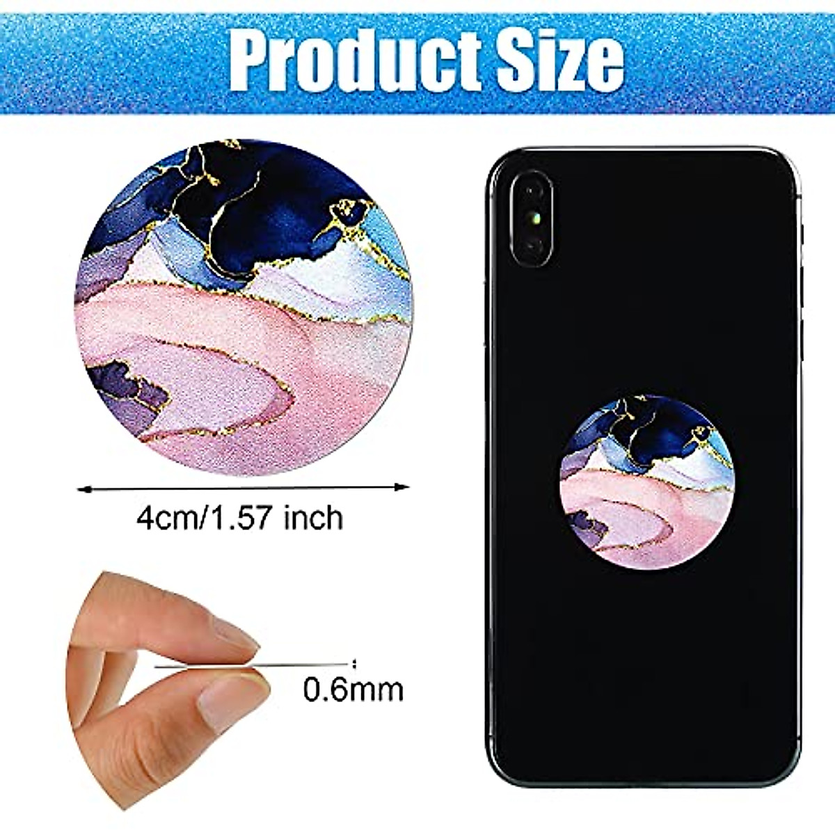 8 Pcs Phone Magnet Car Metal Plate Mount Metal Plate for Cell Holder Magnetic Car Mount Compatible with Magnetic Car Mounts Replacement Sticker(Marbling Style)