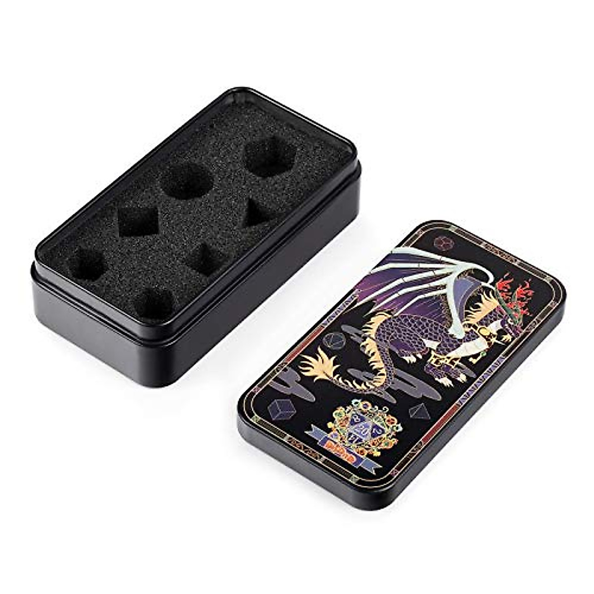 DNDND Metal Dice Case Metallic Dice Storage with Foam for Dungeons and Dragons D&D Dice