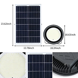 YONGYUAN 2 Pack, 200W Solar Flood Light Outdoor Solar Powered Security Light Dusk to Dawn LED Lamp, 20000LM High Brightness with Remote Control, IP65 Waterproof for Garage Yard Entryways Patio