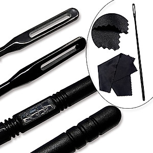 Flute Cleaning Kit Flute Cleaning Rod with 4pcs Flute Cleaning Cloth Flute Cleaning Swabs Flute Polishing Cloth Flute Stick Flute Cleaner Flute Cleaning Tools for Flute maintenance tools, black