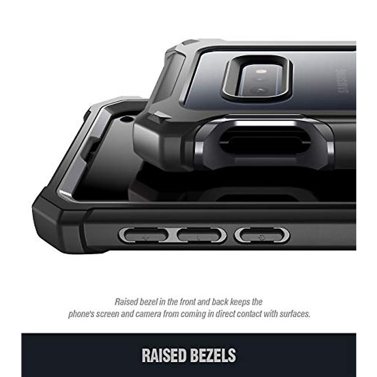 Poetic Galaxy S10e Rugged Clear Case, Full-Body Hybrid Bumper Cover, Support Wireless Charging, Includes Built-in-Screen Protector, Guardian Series, Case for Samsung Galaxy S10e 2019, Black