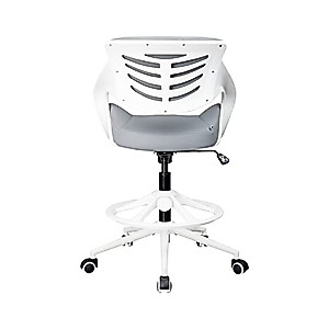 BOJUZIJA Tall Office Chair,Drafting Chair,Standing Computer Desk Chair with Foot Rest- Waist Support Function-Grey