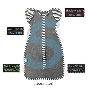 aQuooky Baby Blanket Sack with Arms Free Design,Transition to Arms Free Wearable for Newborn Girl and Boy, Small 0-3Months,Grey Color