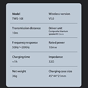 Remax auriculares Bluetooth 5.0 inalámbricos microfono y caja de carga TWS-10i Blanco