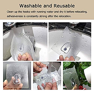 Agelloc 10pcs Anti-Skid Hooks Reusable Transparent Traceless Wall Hanging Hooks Seamless Adhesive