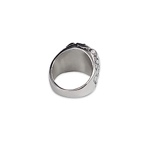 Square & Compass Silver Finish Stainless Steel Masonic Ring - [Size 10]
