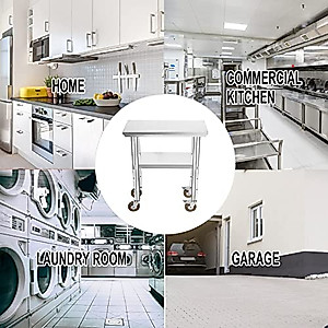 Karpevta Stainless Steel Work Table 24x12 inch Outdoor Prep Table Stainless Steel Prep Table Commercial Kitchen Table with Adjustable Under Shelf for Home,Restaurant and Hotel