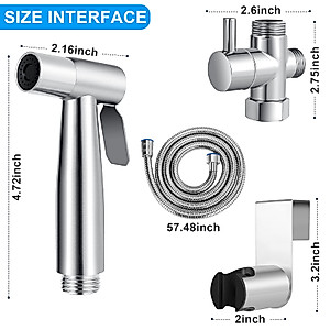 Sllxgin Bidet Sprayer for Toilet, Handheld Sprayer Bidet Kit, High Pressure Bathroom Hand Sprayer Kit for Toilet Washing, Bathroom, Cloth Diaper, Bathing Pets, and Feminine Hygiene