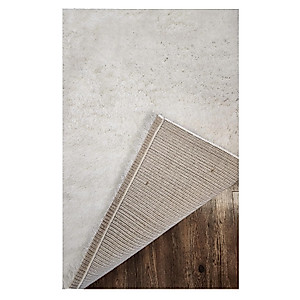 Brilliant Shag Snow White Rug - Indoor Home Living Room Carpet, Size: 7'6" x 10'3", Soft, Plush Rug