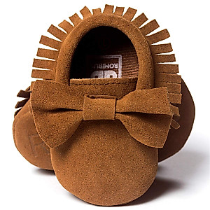 LIVEBOX Infant Baby Girls and Boys Premium Soft Sole Moccasins Tassels Prewalker Anti-Slip Toddler Shoes