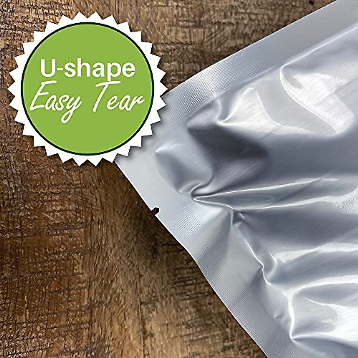 50 - Quart 8" x 10" FoodVacBags Mylar Aluminum Foil Food Storage Bags, Heat Sealing, Long-Term