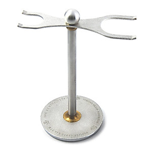 Luxury Razor and Brush Stand, The Admiral by VIKINGS BLADE, Ancient Viking Look with Heavy Distressed Stainless Steel & Brass, Extra Wide Openings, Fits Most Razors and Brushes