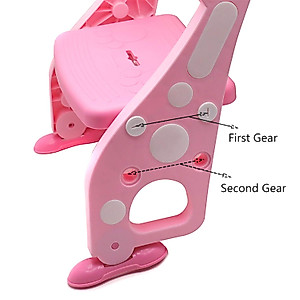 HTTMT- Pink Dear Kids Potty Training Seat w/Step Ladder Toilet Chair for Child Toddler [P/N: ET-BABY001-PINK]