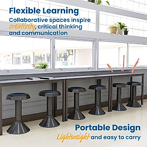 ECR4Kids ACE Active Core Engagement Wobble Stool, 20-Inch Seat Height, Flexible Seating, Black