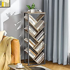 Cutogxon Tree Bookshelf - 9 Tier Floor Standing Tree Bookshelf for CDs/Movies/Books, Small Bookshelf for Small Spaces Bookshelves Wooden Book Storage Organizer Shelves for Bedroom Living Room