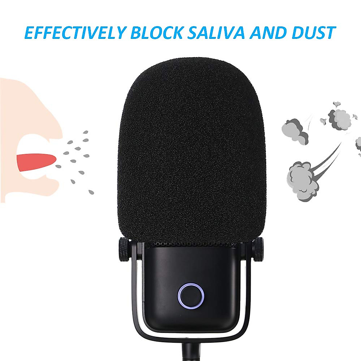 Windscreen for Elgato Wave 1 Microphone - Professional Mic Foam Covers Pop Filter Compatible with Elgato Wave:1 Streaming Microphone to Blocks Out Plosives by YOUSHARES