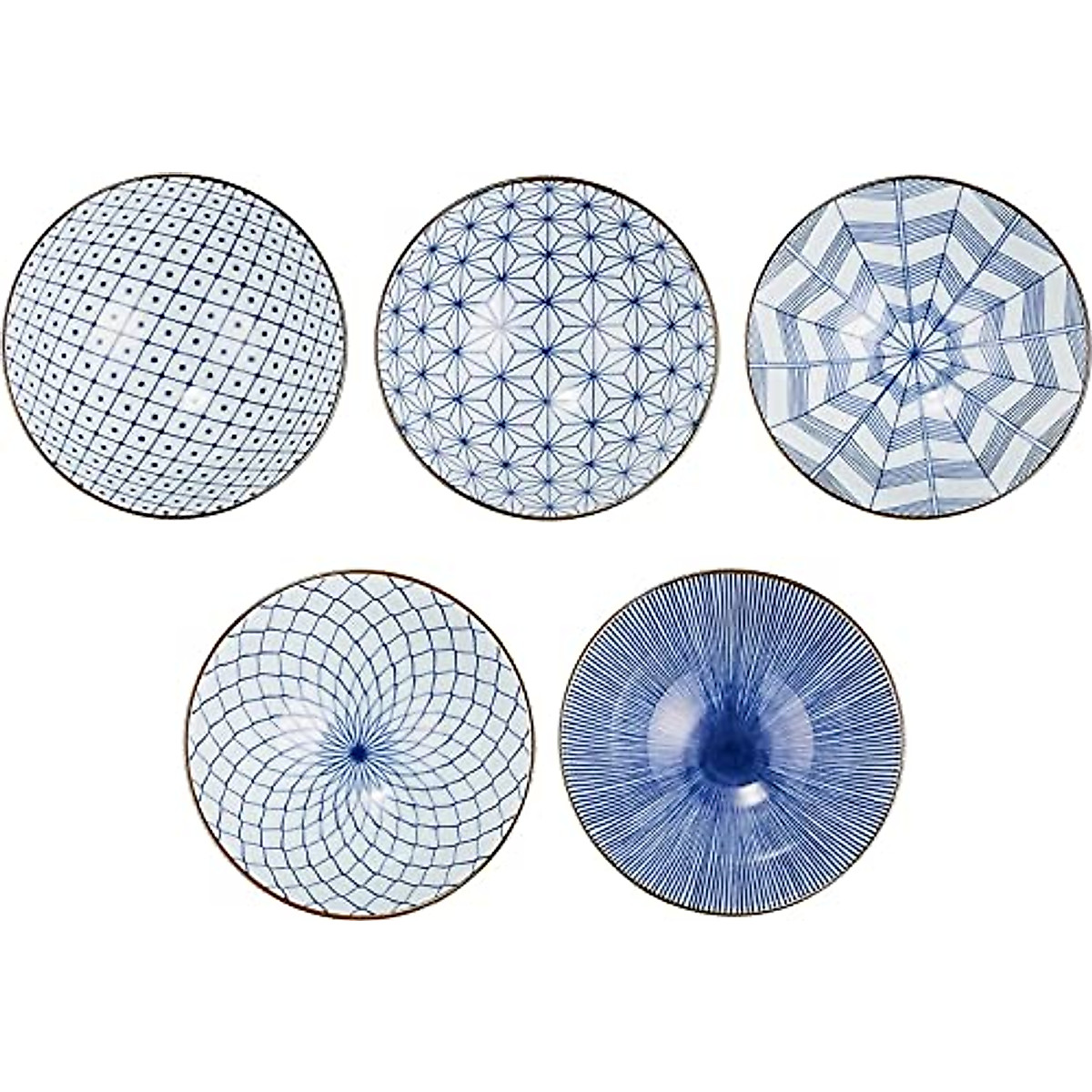 Saikai Pottery 19541 Picture Change Rice Bowl, Old Dyed, Blue, 10.1 fl oz (300 ml)