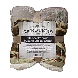 Carstens Wild Horses Western Plush Sherpa Throw Blanket 54'' x 68'', Brown