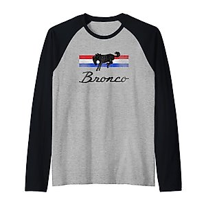 Ford Bronco Logo Stripes Raglan Baseball Tee