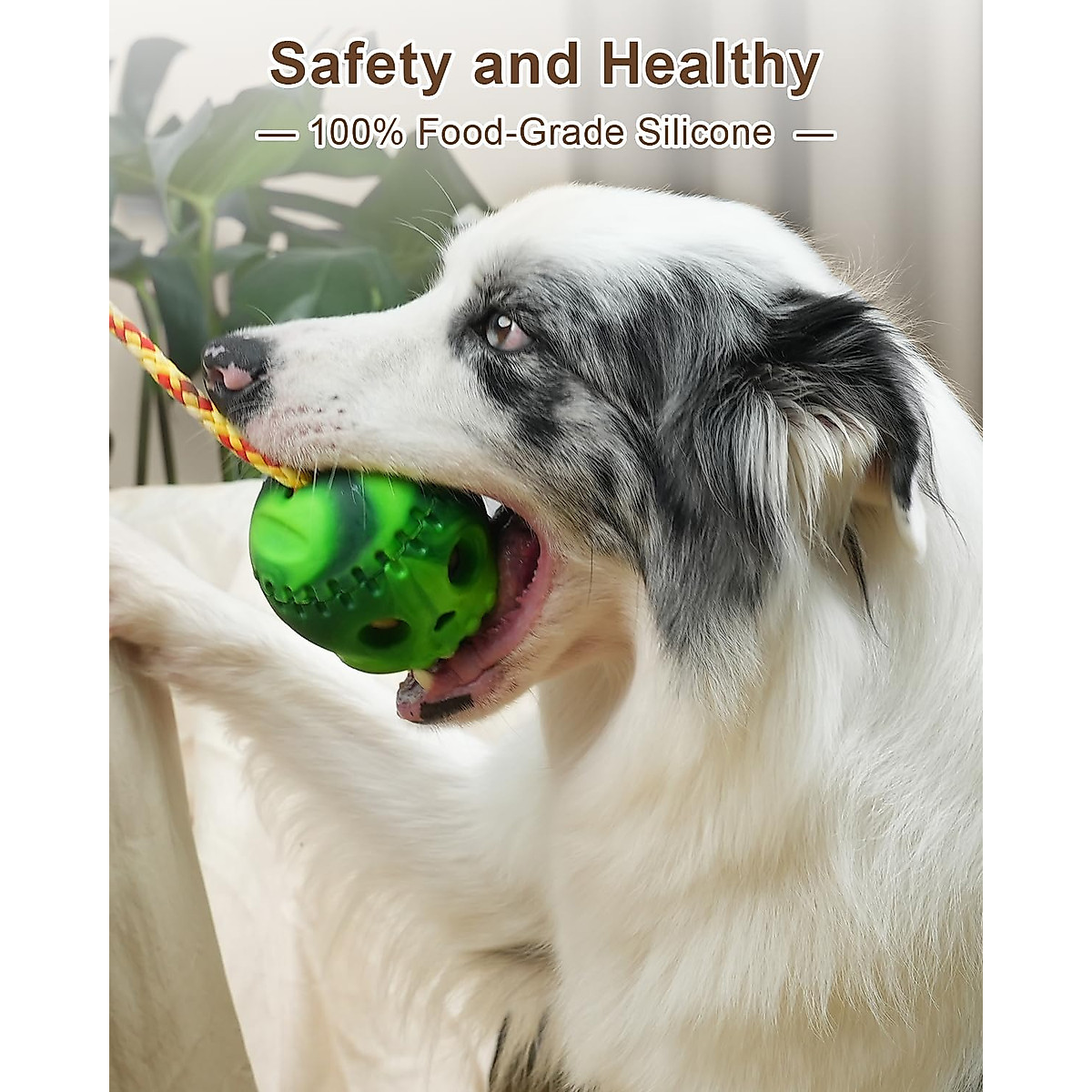 Joytale Dog Enrichment Toys, Fillable Dog Chew Toys, Dog Toys for Aggressive Chewers, Skull Design Dog Toys with Rope, Indestructible Dog Toy to Keep Them Busy