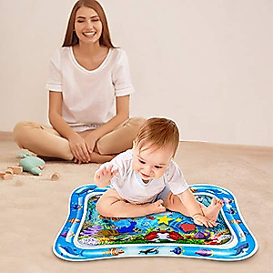 CUKU Tummy time Water Play mat Baby & Toddlers is The Perfect Fun time Play Inflatable Water mat,Activity Center Your Baby's Stimulation Growth