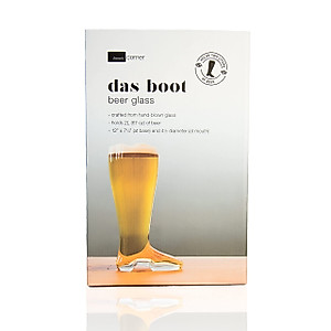 Domestic Corner - Das Boot - Quality Glass Beer Boot Mug for Oktoberfest Celebrations, St. Patrick's Day, Bachelor or Bachelorette Festivities, Holds Over 5 Beers - 2 Liter