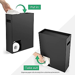 Sikon Toilet Paper Storage Organizer, Toilet Paper Holder Dispenser, 12 Rolls Compatible, Black, THZ-112