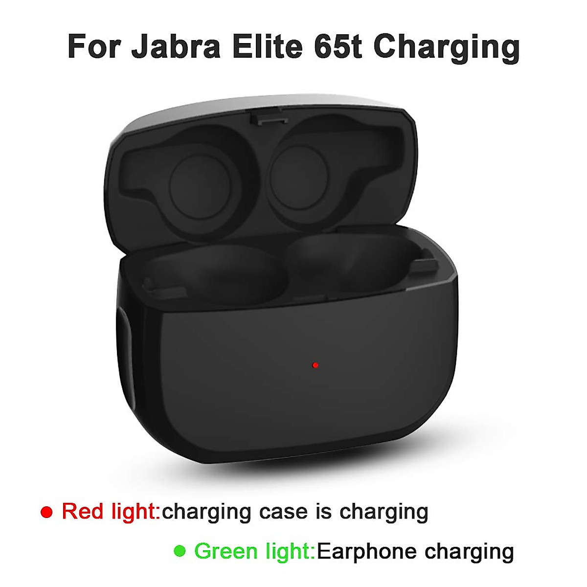 leChivée Replacement Charging Case Compatible with Jabra Elite Active 65t and Jabra Elite 65t, Earbuds Protective Substitute Cover with Built-in Battery (Charger Case Only, Earbuds not Included)